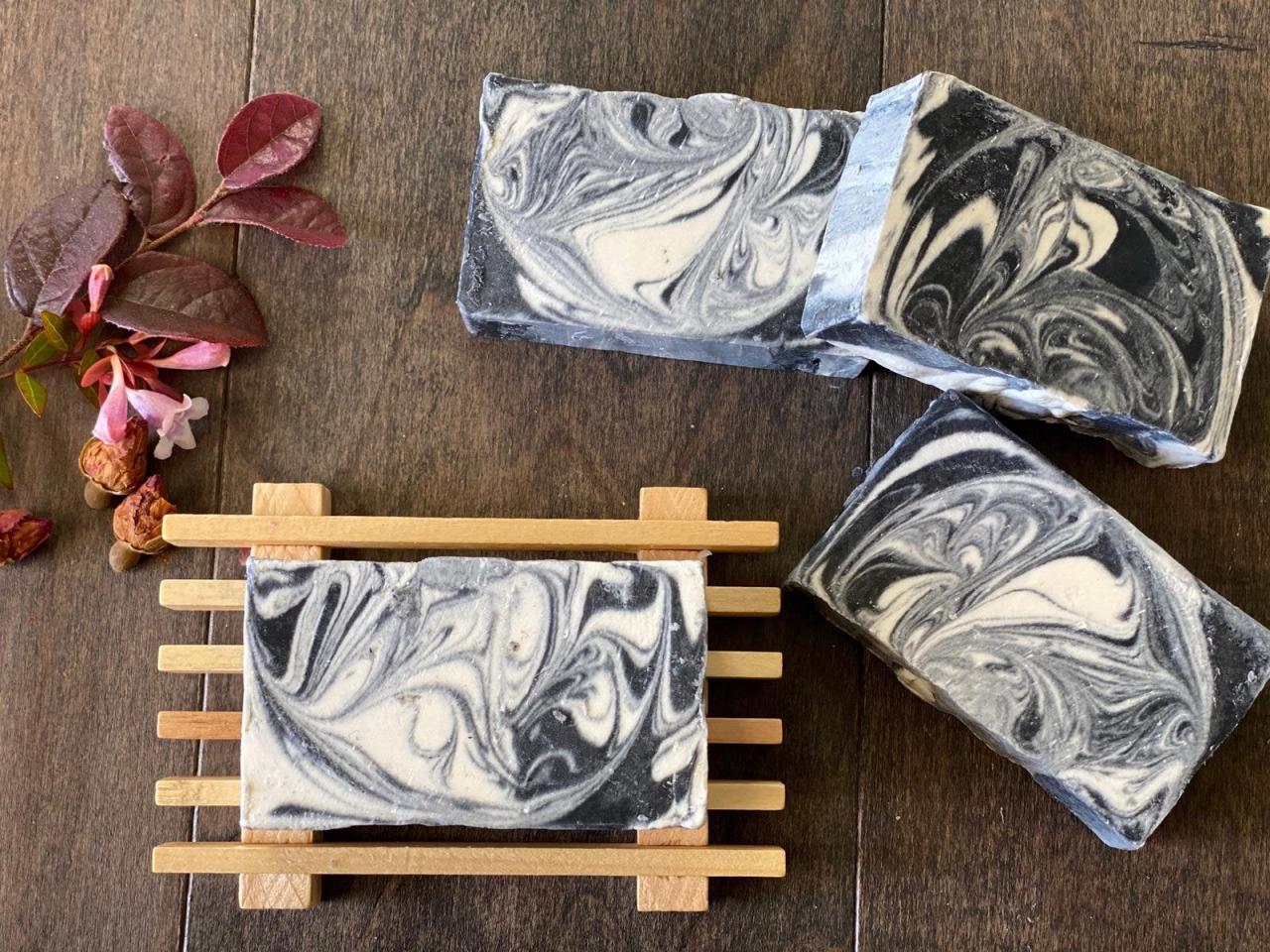 Natural Handmade Soap, Black And White - Swirl Soap Bar, Artisan Soap ...