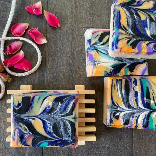 Colorful Handmade Natural Soap, Dragon Fire And Ice Soap Bar, Artisan ...