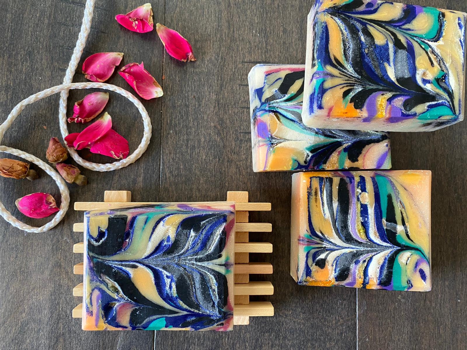 Colorful Handmade Natural Soap, Dragon Fire And Ice Soap Bar, Artisan ...